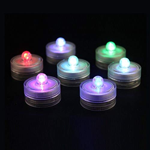 SMARTVIEW Multicolor Submersible LED TeaLights RGB Color Changing for Special Events, Wedding, Christmas, Party Lights (Pack of 10)