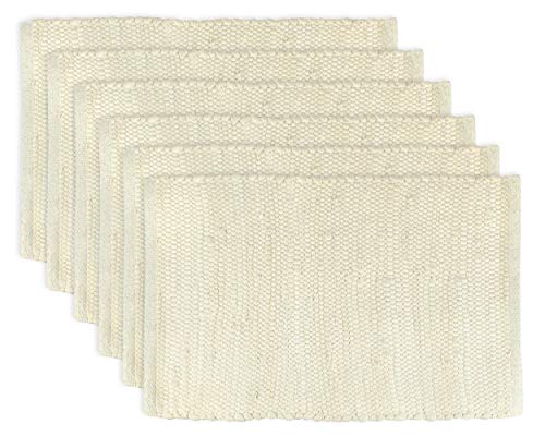 DII Handmade Chindi Tabletop, Reversible and Machine Washable, Placemat Set, 13x19, Natural