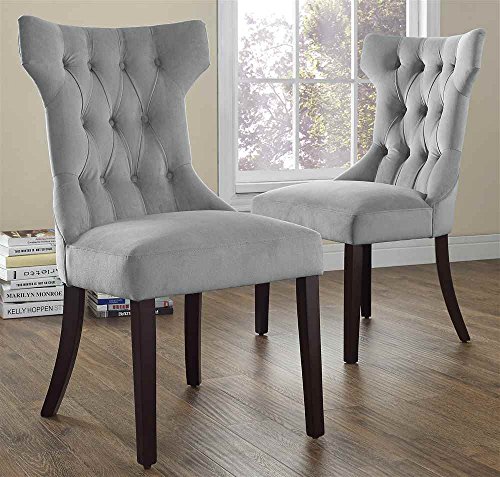 Dorel Living Clairborne Upholstered dining chair, set of 2, Gray