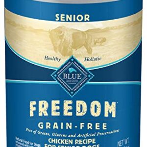 Blue Buffalo Freedom Grain Free Natural Senior Wet Dog Food, Chicken 12.5oz cans (Pack of 12)