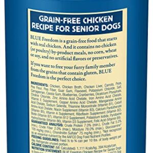 Blue Buffalo Freedom Grain Free Natural Senior Wet Dog Food, Chicken 12.5oz cans (Pack of 12)