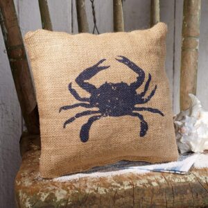 Small Burlap Crab Pillow (8x8")