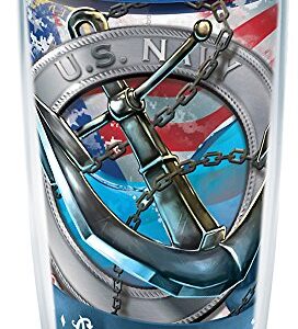 Tervis Navy Made in USA Double Walled Insulated Tumbler Travel Cup Keeps Drinks Cold & Hot, 16oz, Anchor