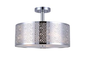 canarm isf543a03ch piera 3-light semi-flush mount with crystal, chrome, 15.75 inch