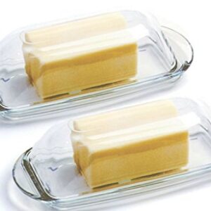 Anchor Hocking Presence Glass Butter Dish With Cover Set of 2, Clear