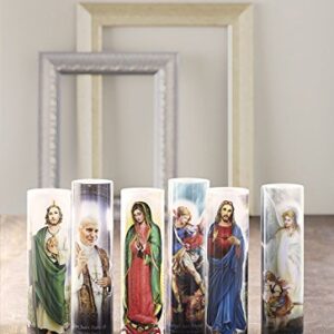 Stonebriar St. Micheal Flameless LED Devotional Prayer Candle with Automatic Timer