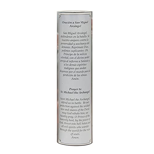 Stonebriar St. Micheal Flameless LED Devotional Prayer Candle with Automatic Timer