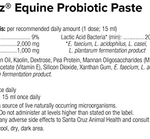 UltraCruz Equine Probiotic Supplement for Horses, 60 ml, Paste (4 Day Supply)