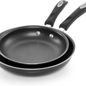 Cuisinart Nonstick Skillet Pan Set, 2 Piece Aluminum, Black/Stainless Steel, 57B22-810BK