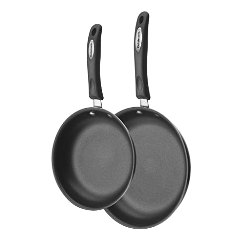 Cuisinart Nonstick Skillet Pan Set, 2 Piece Aluminum, Black/Stainless Steel, 57B22-810BK