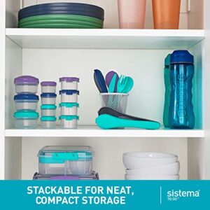 Sistema To Go Collection Mini Knick Knack Snack Container, 2.09 oz./62 mL, Pink/Green/Blue/Purple, 4 Count