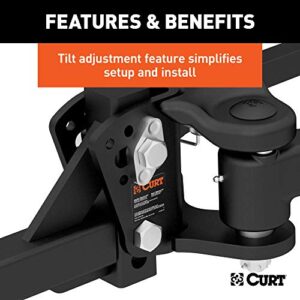 CURT 17500 TruTrack Weight Distribution Hitch with Sway Control, Up to 10K, 2-In Shank, 2-5/16-Inch Ball, Black