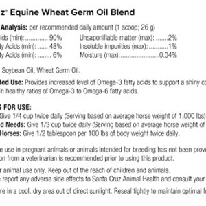 UltraCruz Wheat Germ Oil Blend Supplement for Horses and Livestock, 1 Gallon (125 Day Supply)