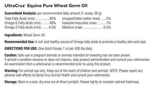 UltraCruz-sc-395355 Pure Wheat Germ Oil Supplement for Horses and Livestock, 1 Gallon