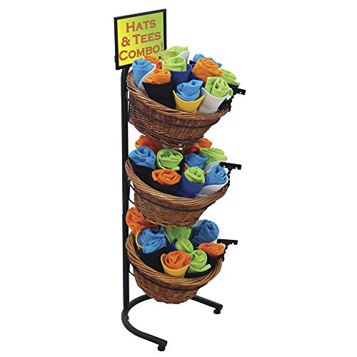 Floor Standing Merchandising Rack with 3 Baskets , K-1430-3B