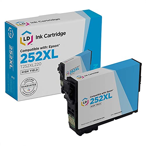 LD Products Remanufactured Ink Cartridge Replacement for Epson 252XL 252 XL T252XL220 High Yield (Cyan) to use with WF-3640, WF-7110, WF-7210, WF-7610, WF-7620, WF-7720, WF-7720DTWF