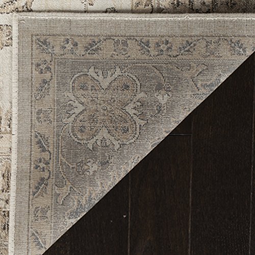 SAFAVIEH Vintage Collection Accent Rug - 2' x 3', Stone & Mouse, Oriental Traditional Distressed Viscose Design, Ideal for High Traffic Areas in Entryway, Living Room, Bedroom (VTG168-3410)