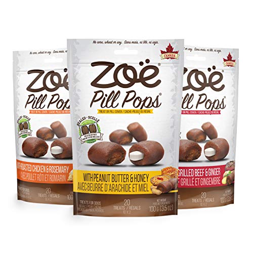 Zoë Pill Pops for Dogs, Healthy Dog Treats, All Natural Dog Treats to Hide Medication, Peanut Butter with Honey Recipe, 3.5 oz