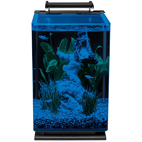 Marineland Portrait Glass LED Aquarium Kit, 5 Gallons, Hidden Filtration,Black