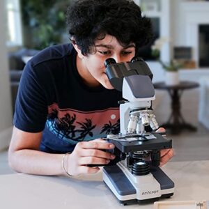 AmScope - 40X-2500X LED Digital Binocular Compound Microscope with 3D Stage + 0.3 MP USB Camera