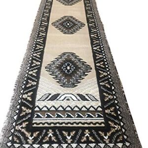 Southwest Native American Runner Rug Berber Design #D143 (2ftx7ft.1in.)