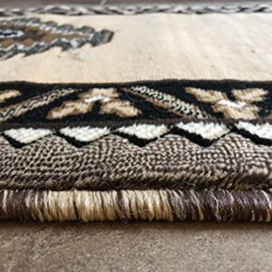 Southwest Native American Runner Rug Berber Design #D143 (2ftx7ft.1in.)