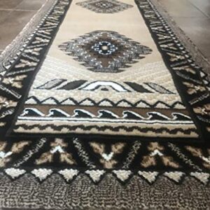 Southwest Native American Runner Rug Berber Design #D143 (2ftx7ft.1in.)