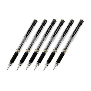 uni-ball signo um-153 gel ink rollerball pen, 1.0mm, broad point, black ink, pack of 6