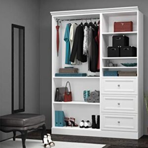 Bestar Versatile Closet Organizer with Drawers, 61W, White