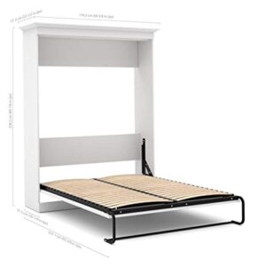 Bestar Versatile Queen Murphy Bed and 2 Shelving Units with Drawers (115W) in White