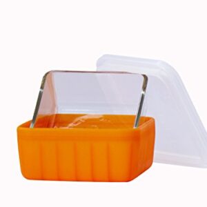 Frego Award-Winning Plastic-Free Glass and Silicone Food Container | 4 Cups | Orange