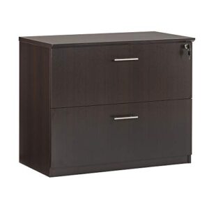 mayline mvlfldc medina 2-drawer locking lateral file cabinet, letter and/or legal, mocha laminate