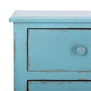 Safavieh American Homes Collection Tablet Distressed Blue 3 Drawer Chest