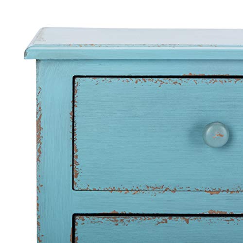 Safavieh American Homes Collection Tablet Distressed Blue 3 Drawer Chest