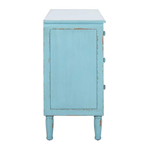 Safavieh American Homes Collection Tablet Distressed Blue 3 Drawer Chest