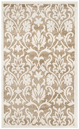 SAFAVIEH Amherst Collection Accent Rug - 3' x 5', Wheat & Beige, Floral Design, Non-Shedding & Easy Care, Ideal for High Traffic Areas in Entryway, Living Room, Bedroom (AMT424S)