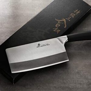 ZHEN Japanese VG-10 3-Layer Forged High Carbon Stainless Steel Medium Duty Cleaver Chef Butcher Chopping Knife (Bone Chopper), 6.5-inch, TPR Handle