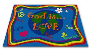 kid carpet god is love sunday school rug