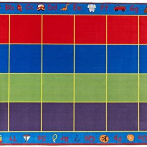 KidCarpet.com ABC Rainbow Seating Classroom Rug with 24 Seats, 7'6" x 12' Rectangle