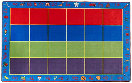 KidCarpet.com ABC Rainbow Seating Classroom Rug with 24 Seats, 7'6" x 12' Rectangle