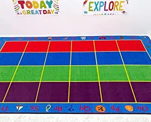 KidCarpet.com ABC Rainbow Seating Classroom Rug with 24 Seats, 7'6" x 12' Rectangle