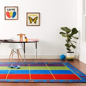 KidCarpet.com ABC Rainbow Seating Classroom Rug with 24 Seats, 7'6" x 12' Rectangle