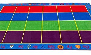 KidCarpet.com ABC Rainbow Seating Classroom Rug with 24 Seats, 7'6" x 12' Rectangle