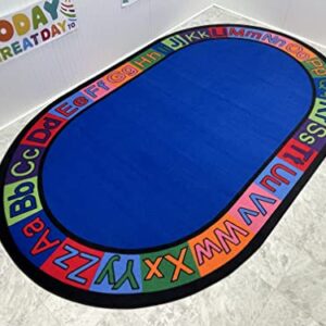 KidCarpet.com Alpha Circle Time ABC Rug Bright, 7'6" x 12' Oval