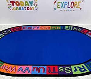 KidCarpet.com Alpha Circle Time ABC Rug Bright, 7'6" x 12' Oval