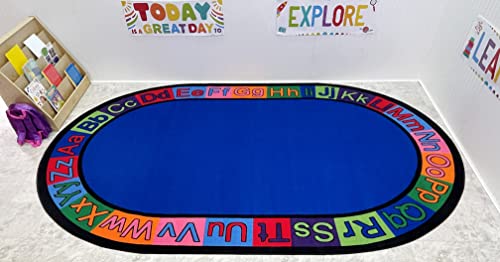 KidCarpet.com Alpha Circle Time ABC Rug Bright, 7'6" x 12' Oval