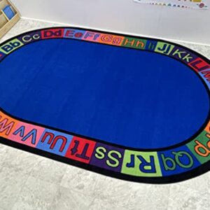 KidCarpet.com Alpha Circle Time ABC Rug Bright, 7'6" x 12' Oval