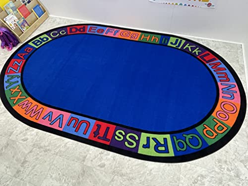 KidCarpet.com Alpha Circle Time ABC Rug Bright, 7'6" x 12' Oval