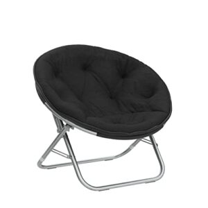 urban shop faux fur saucer chair, one size, black