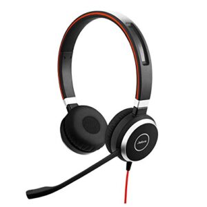 jabra evolve 40 professional wired headset, stereo, ms-optimized – telephone headset for greater productivity, superior sound for calls and music, 3.5mm jack/usb connection, all-day comfort design